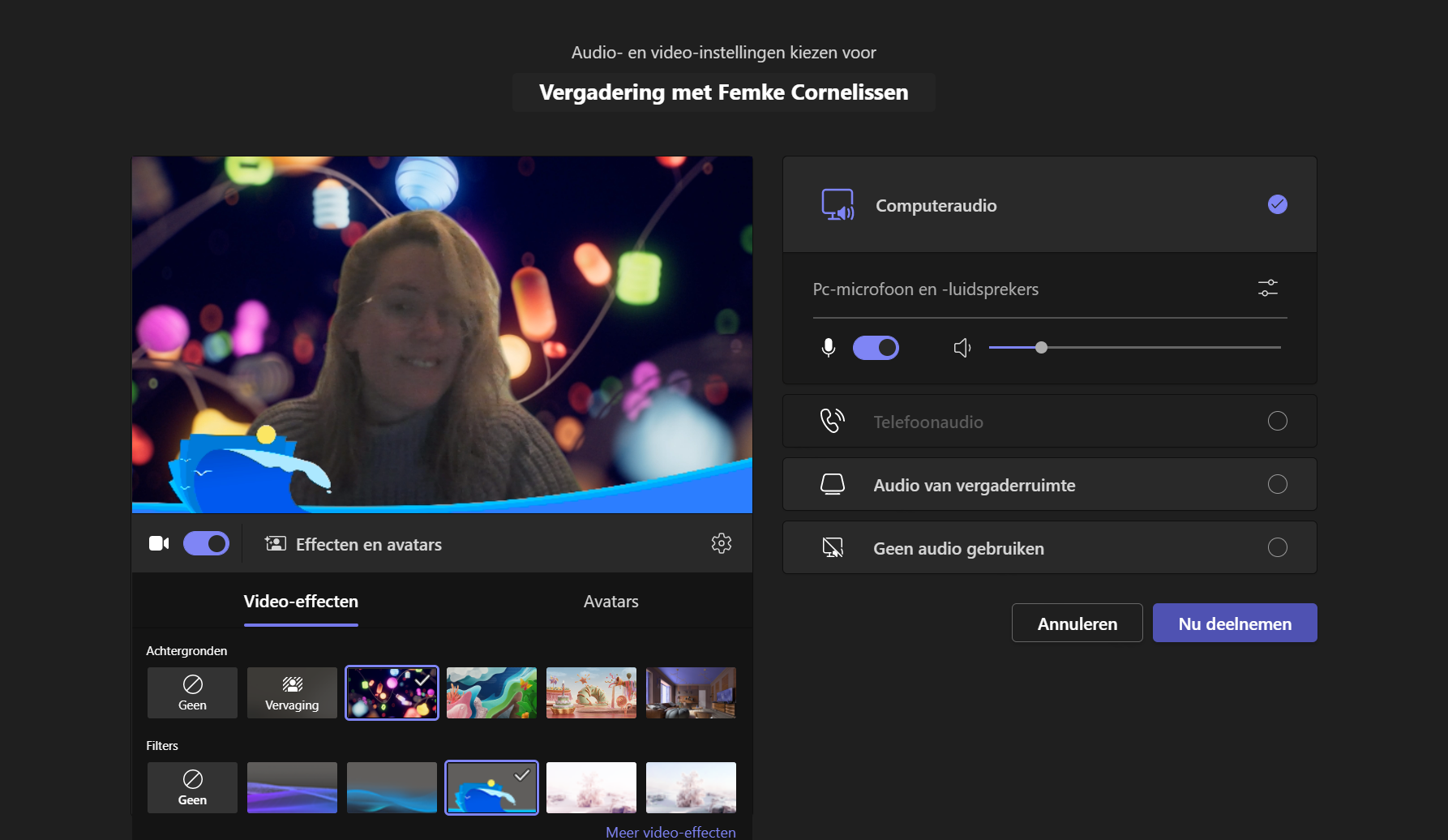 Video effecten in Microsoft Teams – Femke Cornelissen