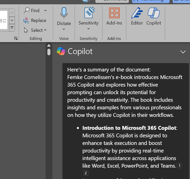 Verbeteringen in Microsoft365 Copilot in Microsoft Word – Femke Cornelissen